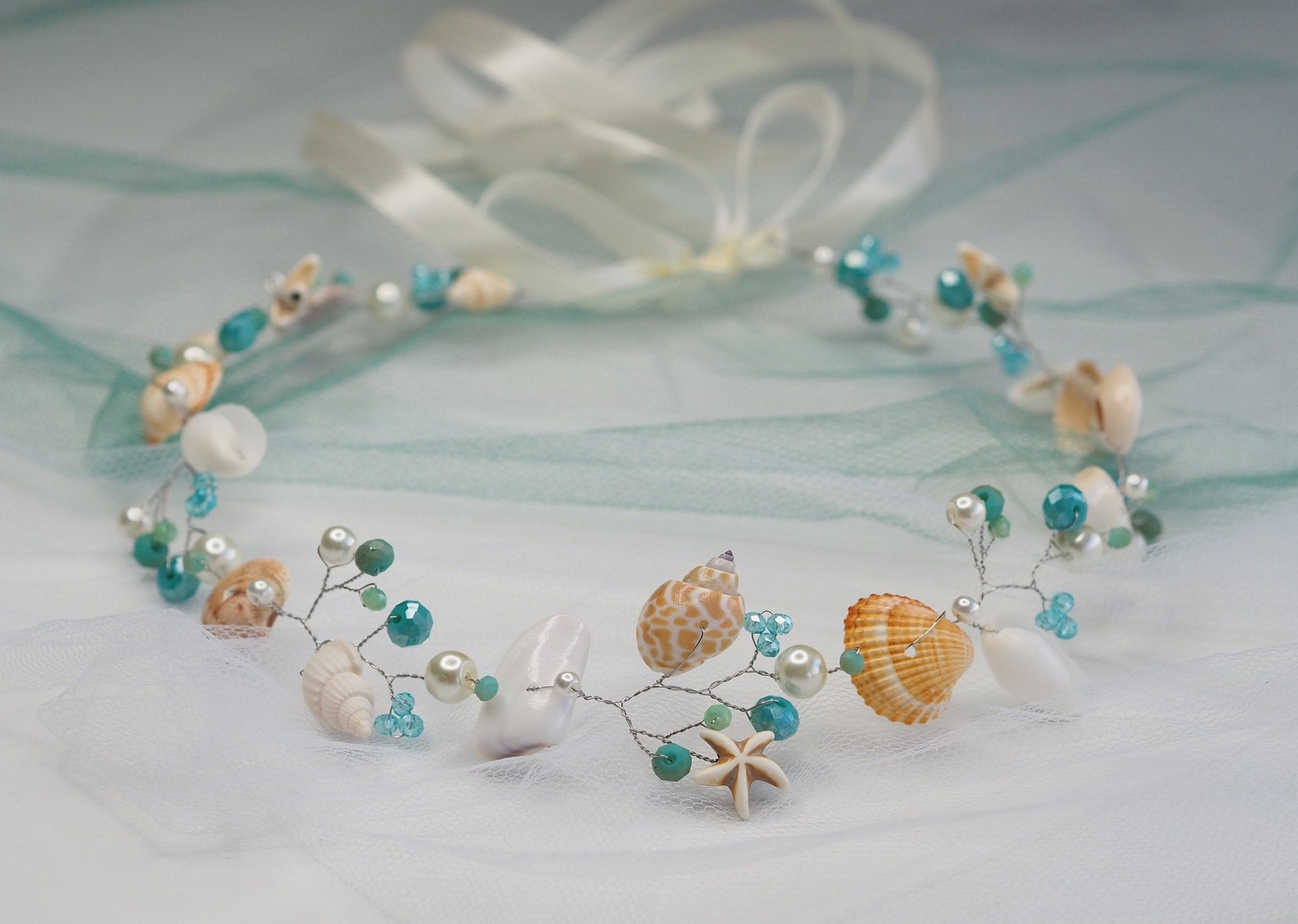 Beach Seashell Headpiece Beach Wedding Hair Vine Shells | Etsy