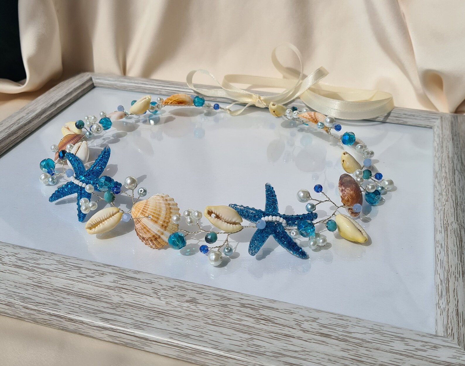 Seashell Headpiece Blue Beach Hairpiece Seashell Tiara Mermaid - Etsy