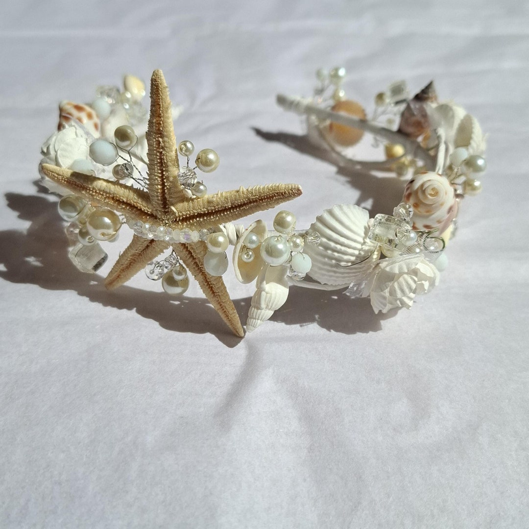 Seashells Headpiece, Starfish Crown, Mermaid Tiara, Beach Wedding ...