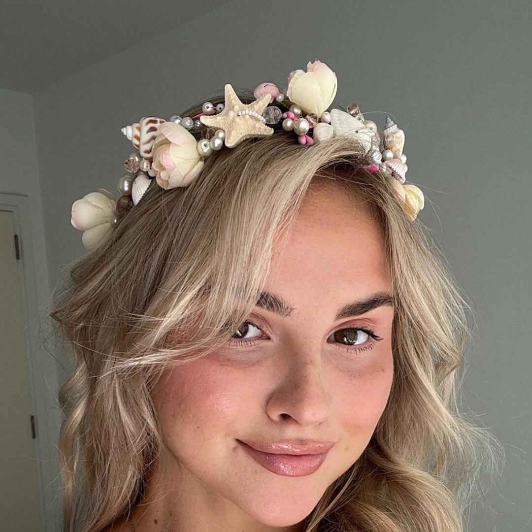 Beach Shells Tiara, Seashell Headpiece, Starfish Crown, Beach Hair ...