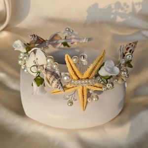 Mermaid Crown, Beach Tiara, Shells Headpiece, Starfish Crown, Beach ...