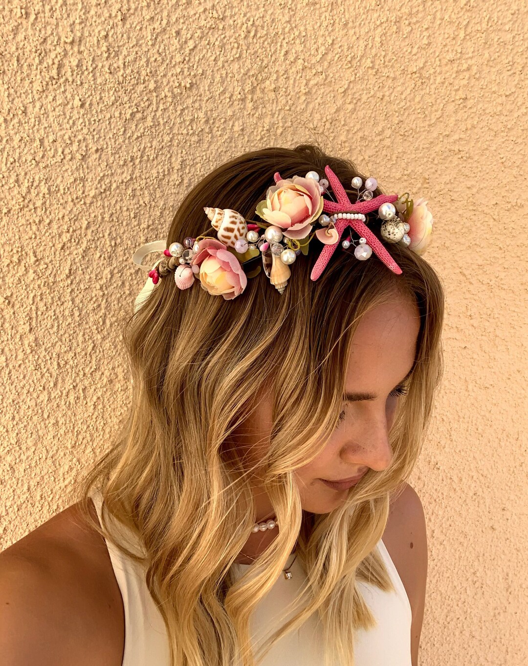 Beach Tiara Seashell Headpiece Mermaid Hair Band Seashell - Etsy