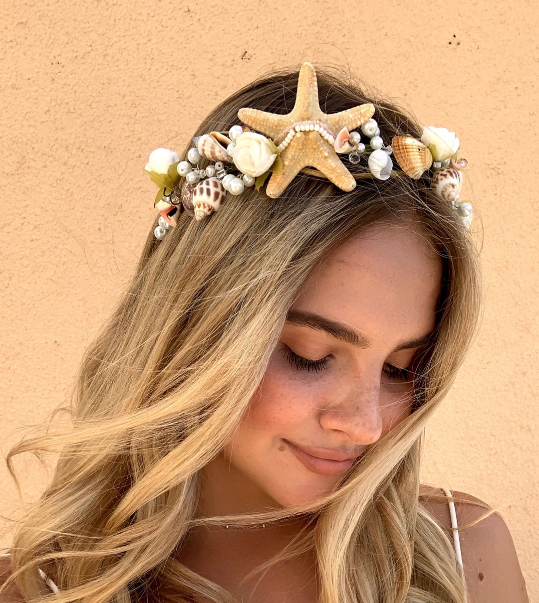 Tiare de plage Coiffure de coquillage Accessoire de poil de coquillage ...