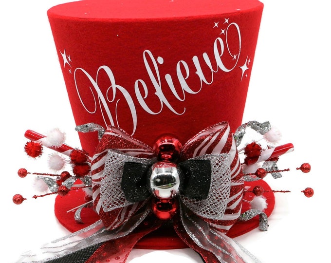 Believe Christmas Tree Topper ,top Hat Tree Topper, Christmas Table ...