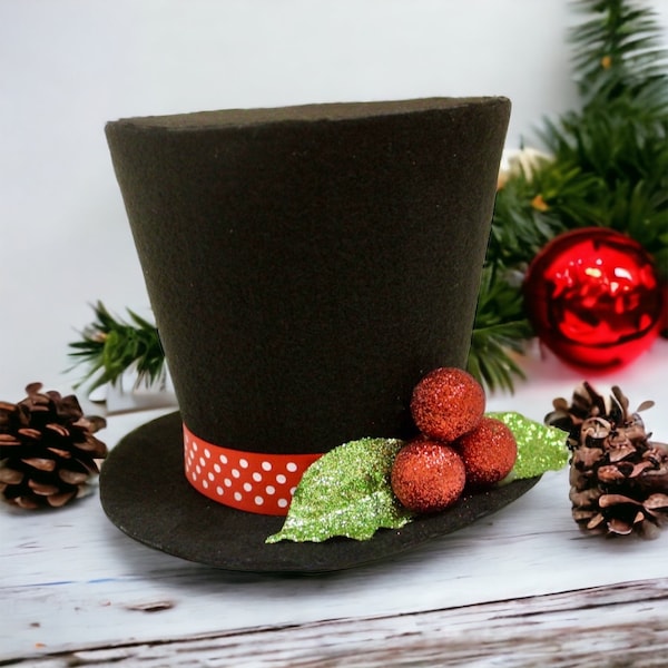 Black Snow Man Top Hat - Etsy