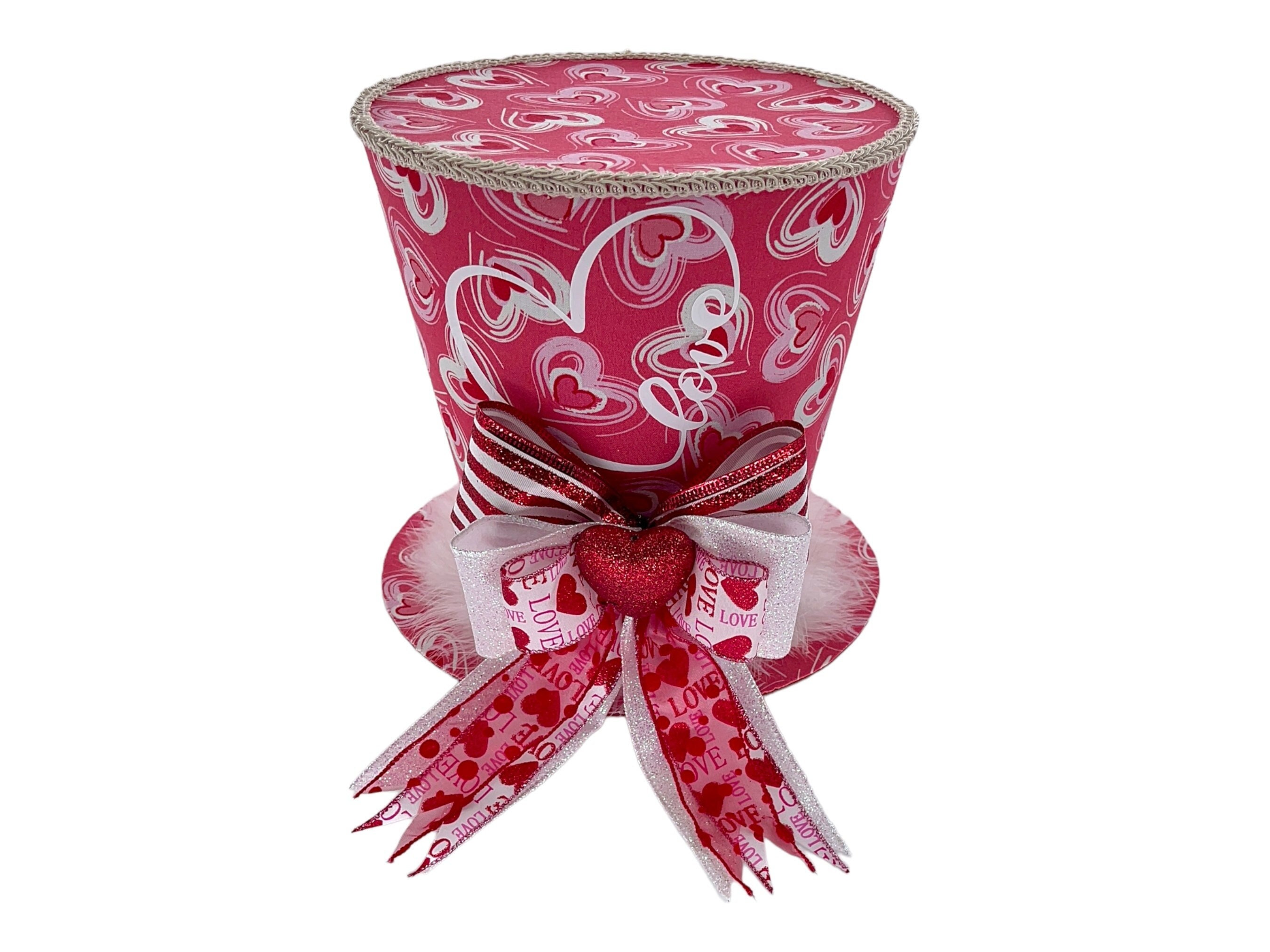 Valentines Day, Valentine decor, Valentines day, Top hat, Hearts, Bow ...