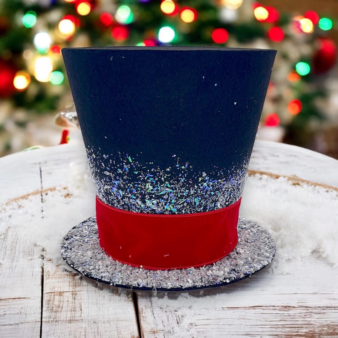 Frosty Snowman Top Hat Christmas Tree Topper: Handmade Holiday Decor - Etsy