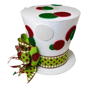 Polka Dot Christmas Tree Topper Top Hat Tree Topper Whimsical Tree ...