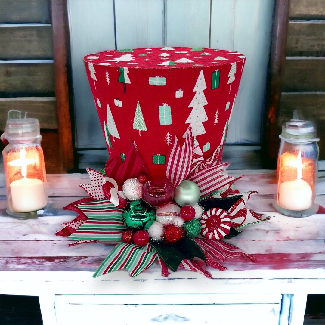 Mint Green and Red Christmas Tree Topper Whimsical Tree Topper ...