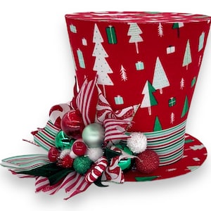 Mint Green and Red Christmas Tree Topper Whimsical Tree Topper ...