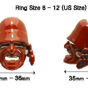 SAMURAI Ring "kabuto" Red - Etsy