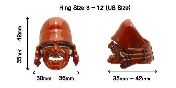 SAMURAI Ring "kabuto" Red - Etsy