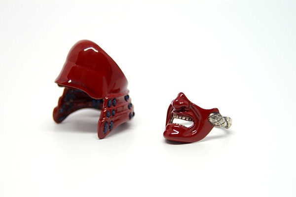 SAMURAI Ring "kabuto" Red - Etsy