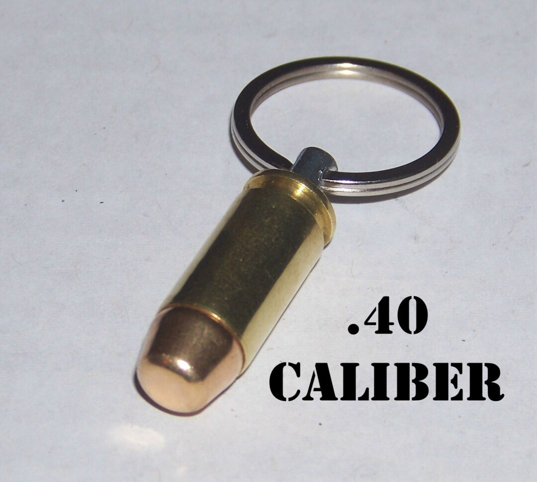 Bullet Key Chain Brass .40 S&W Caliber ACP Recycled Total Metal Jacket ...