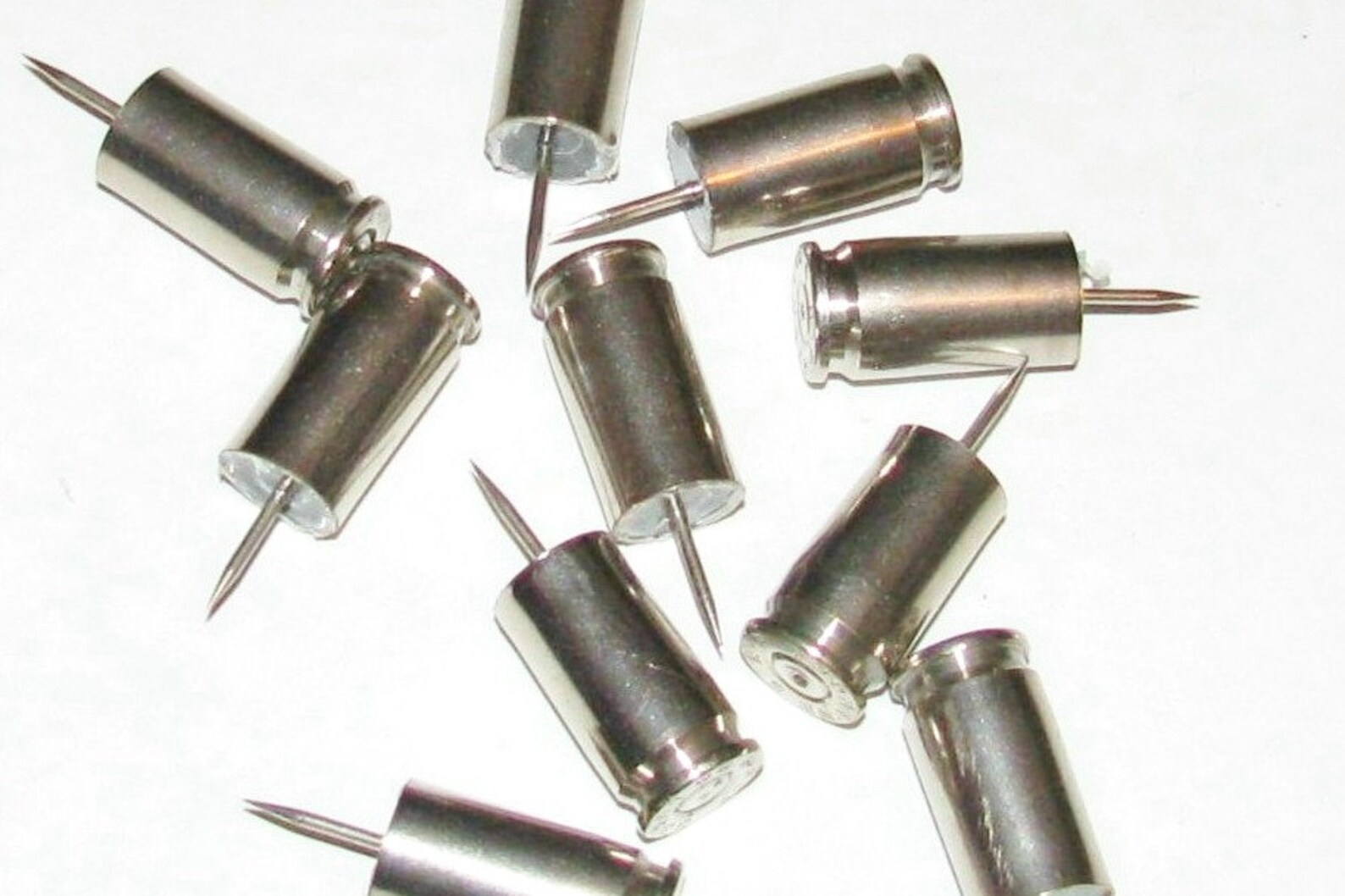 9mm Bullet Casing Thumb Tack Set of 10 Nickel. Gun Bullet | Etsy