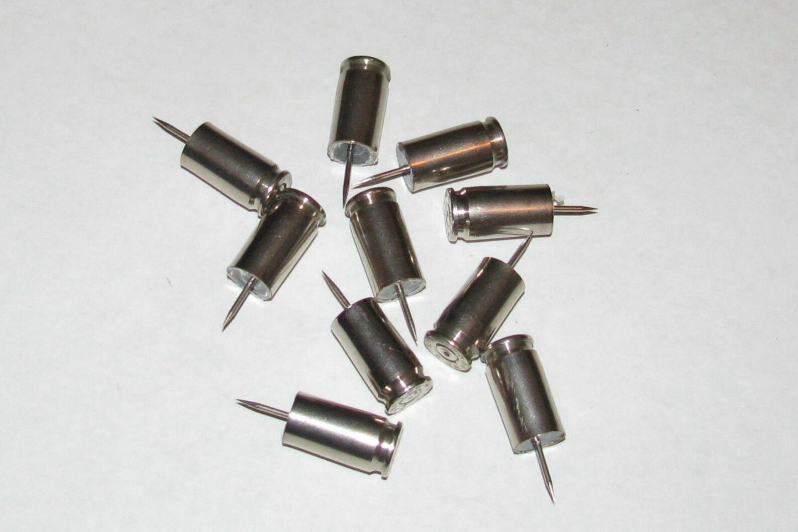 9mm Bullet Casing Thumb Tack Set of 10 Nickel. Gun Bullet - Etsy