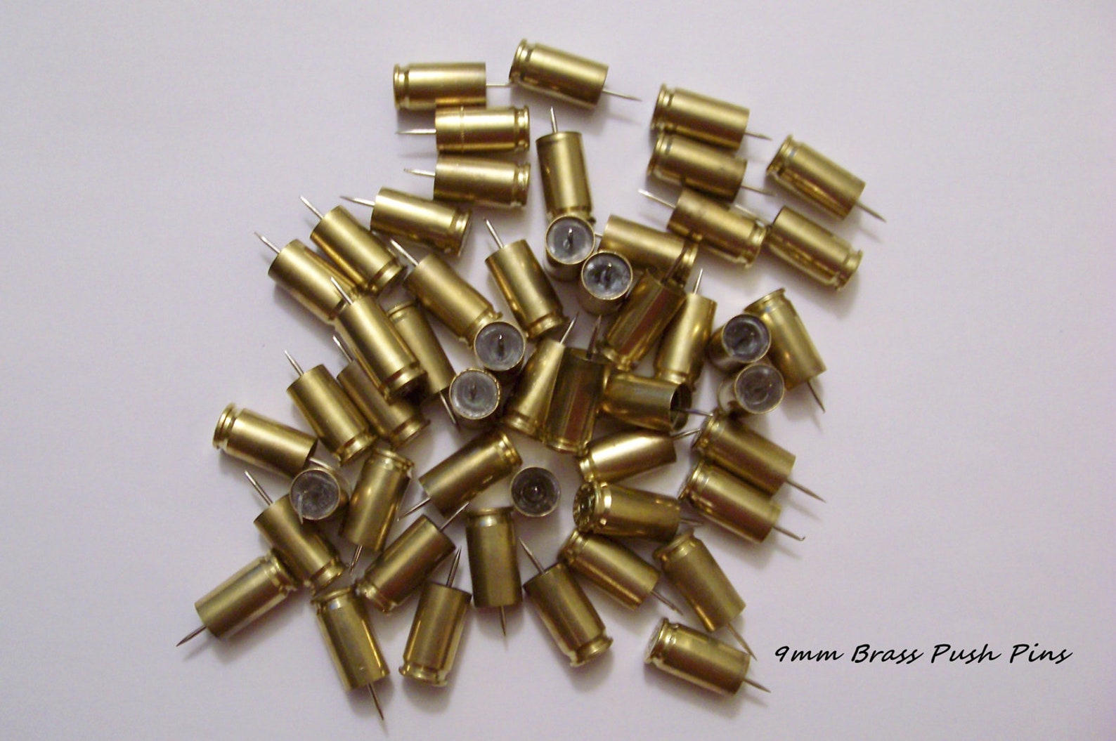 9mm Bullet Casing Thumb Tack Set of 50 Brass. Gun Bullet Brass - Etsy