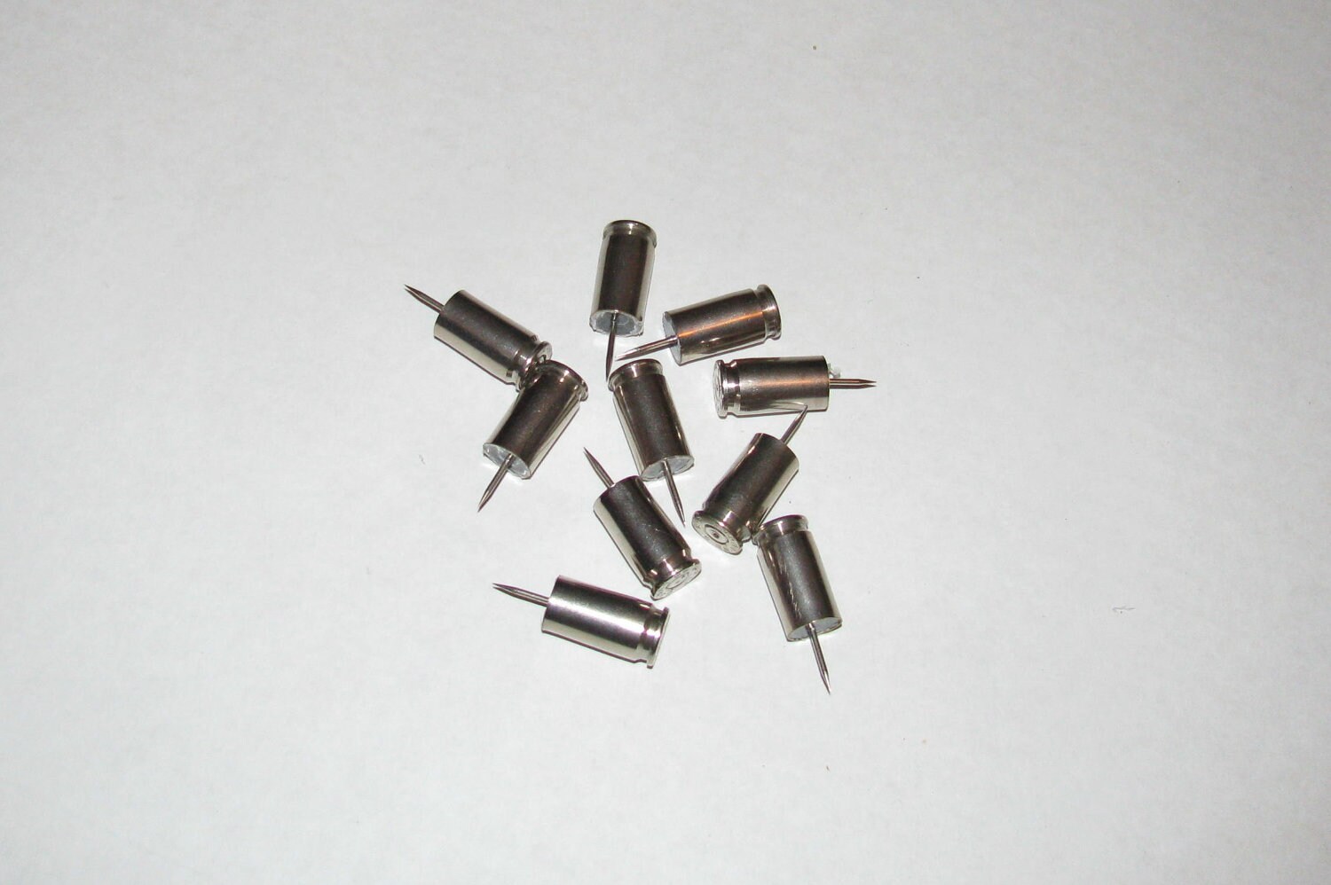 9mm Bullet Casing Thumb Tack Set of 10 Nickel. Gun Bullet - Etsy