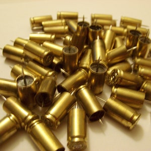 9mm Bullet Casing Thumb Tack Set of 50 Brass. Gun Bullet Brass Push ...