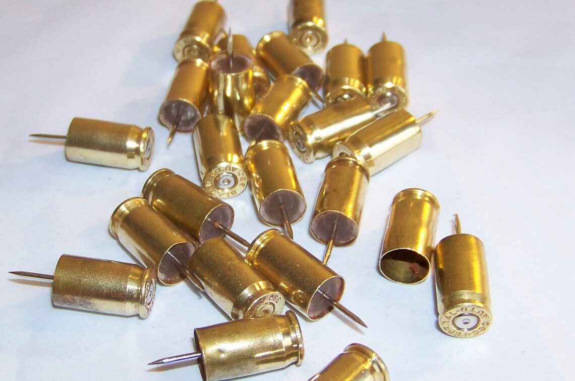 380 Auto Bullet Casing Thumb Tack Set of 10 Brass. .380 Auto - Etsy