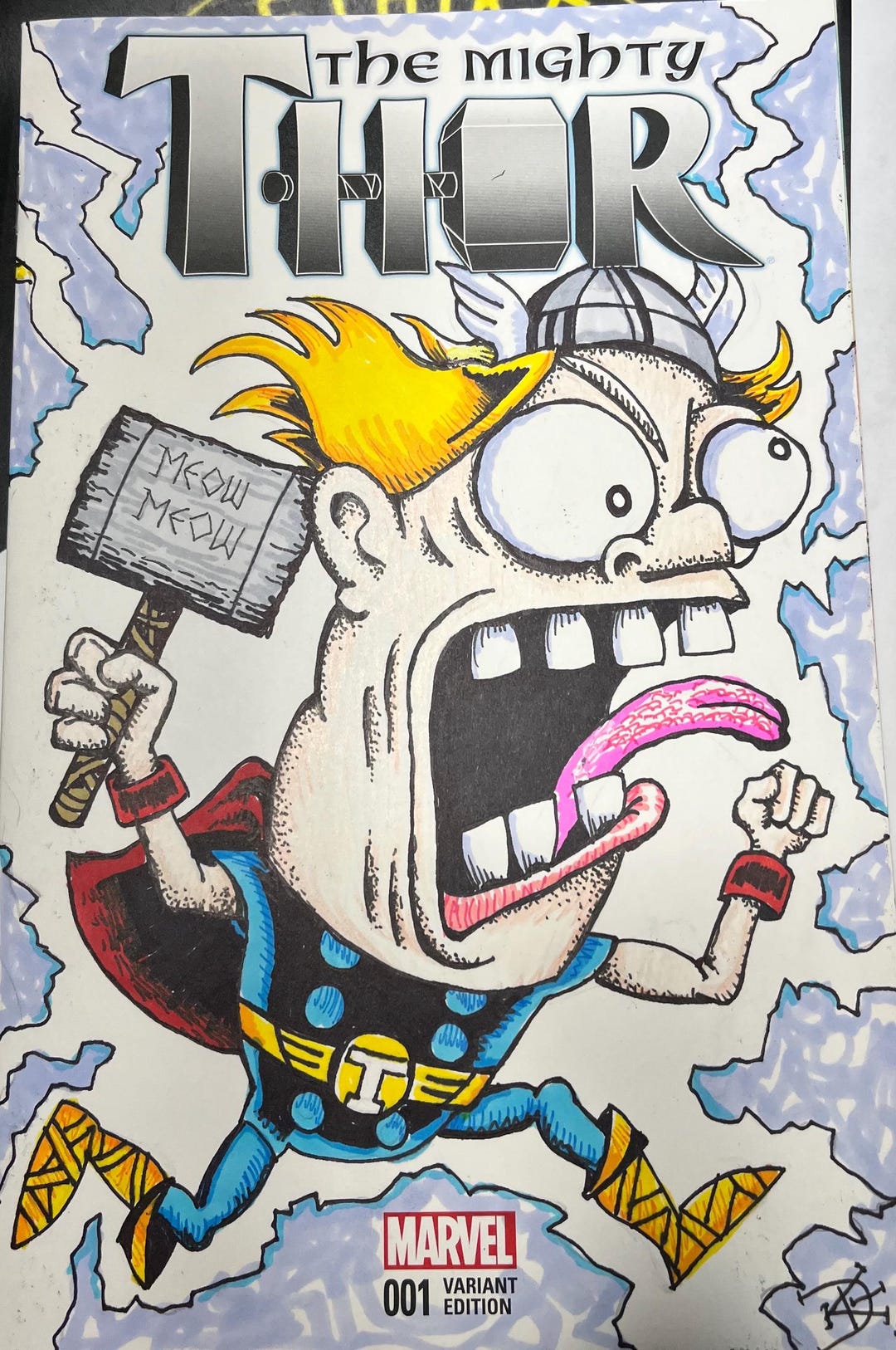 Marvel Comic Sketch Cover-thor-original Art. - Etsy