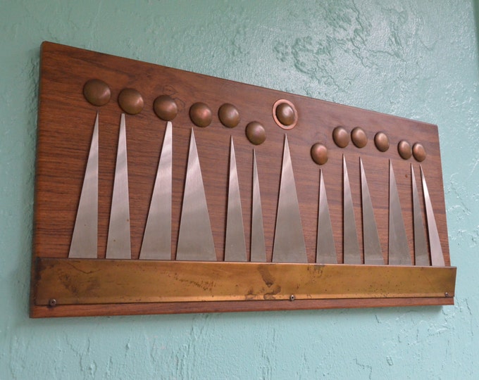 Terrific Large Mid Century Modern 3d Metal Wall Sculpture Art Copper ...