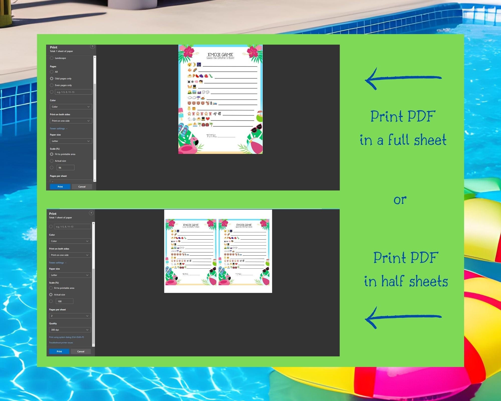 Pool Party Themed Baby Shower Games Bundle | 6 Games| PDF Only - Etsy