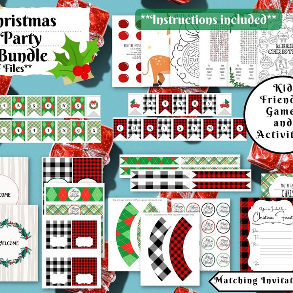 Christmas Party Printables - Etsy
