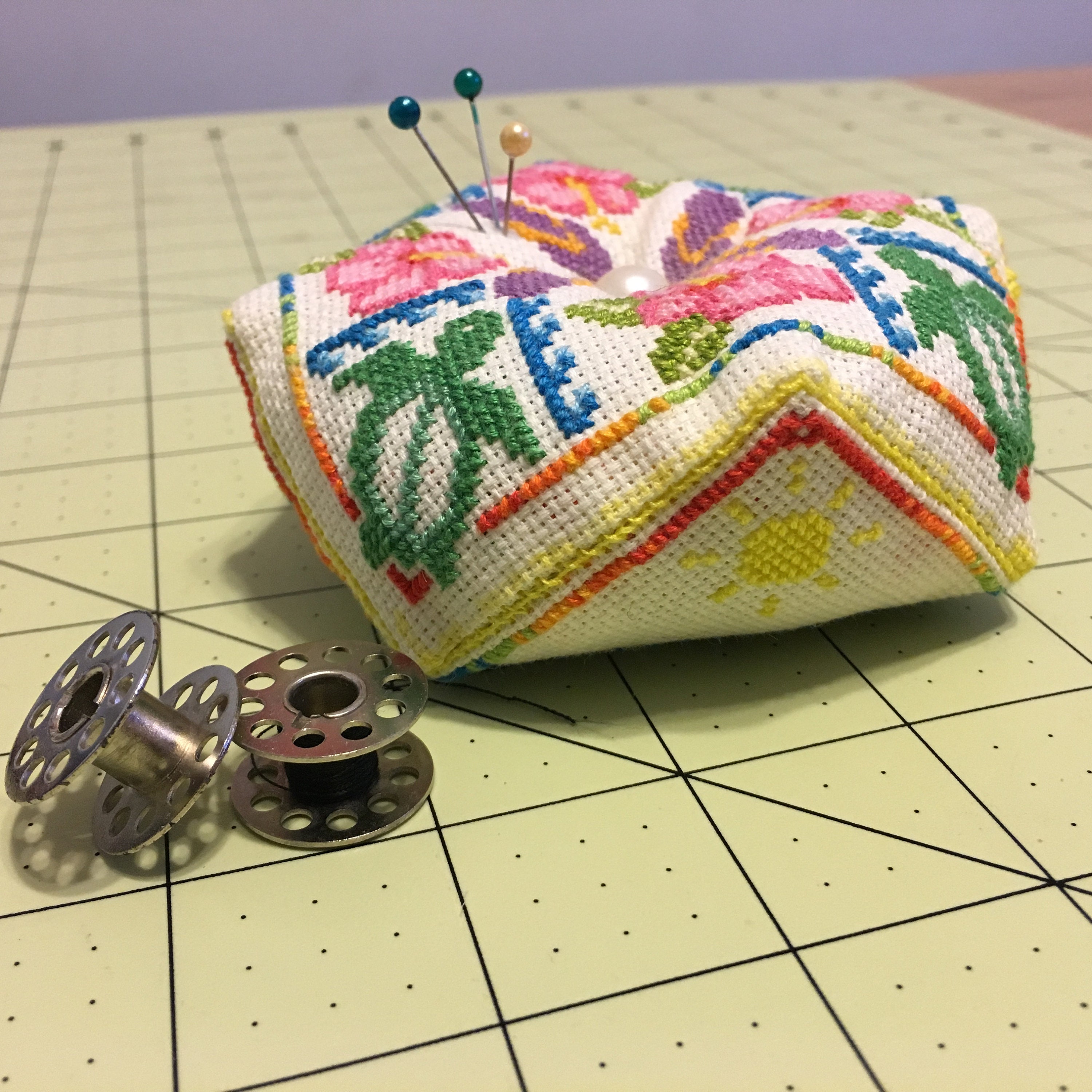 Tropical Biscornu Pincushion Cross Stitch pattern Only - Etsy