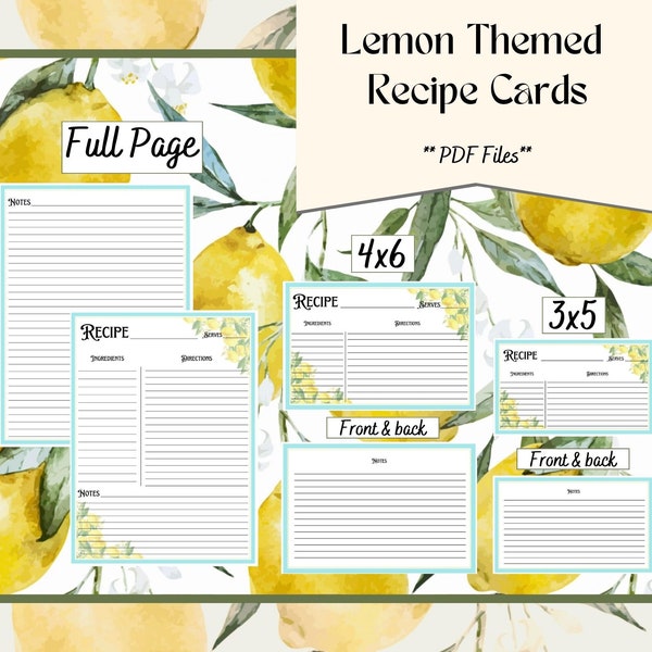 Lemon Full Page Template - Etsy
