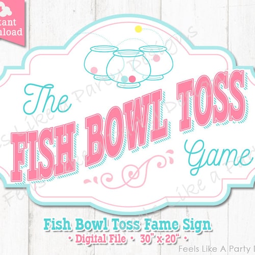Pink and Blue Ring Toss Game Sign DIY Instant Download | Etsy
