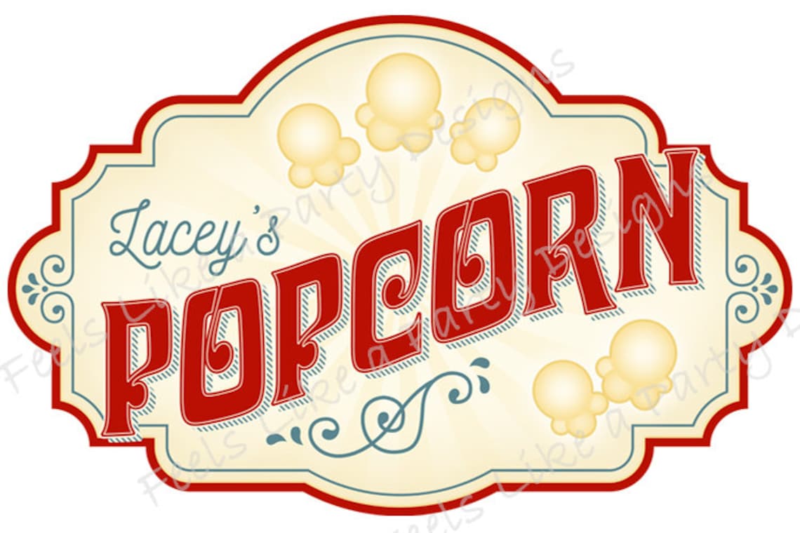 Custom Popcorn Sign Digital Download DIY Printable Sign - Etsy