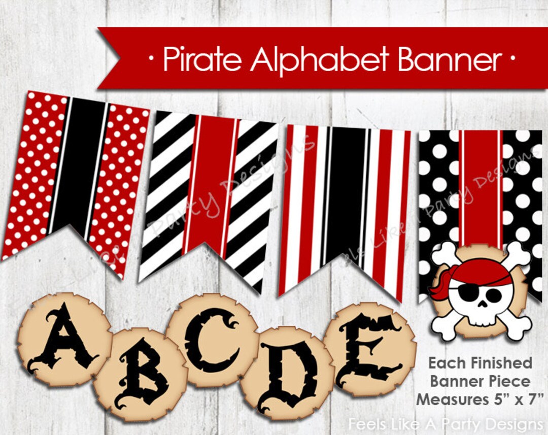 DIY Pirate FULL Alphabet Banner - Instant Download - Etsy