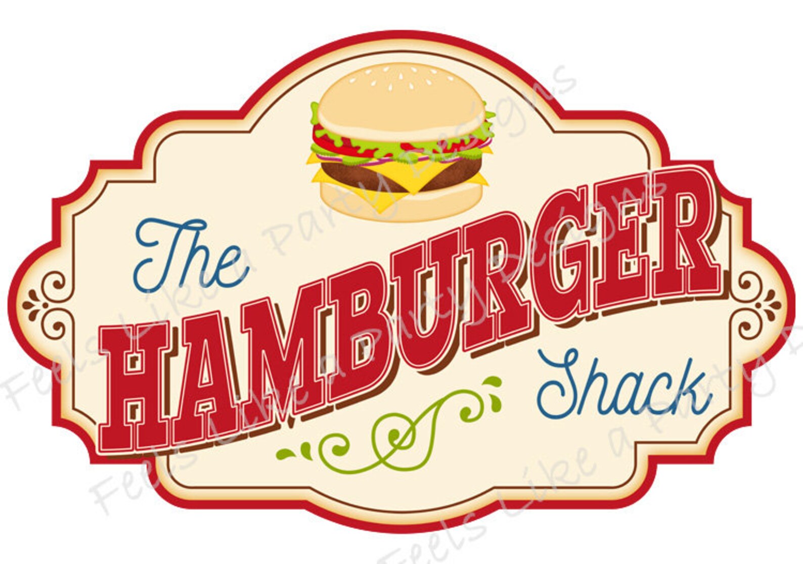 Hamburger Sign DIY Instant Download Carnival Sign - Etsy