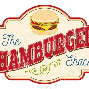 Hamburger Sign - DIY Instant Download, Carnival Sign, Hamburger Booth ...