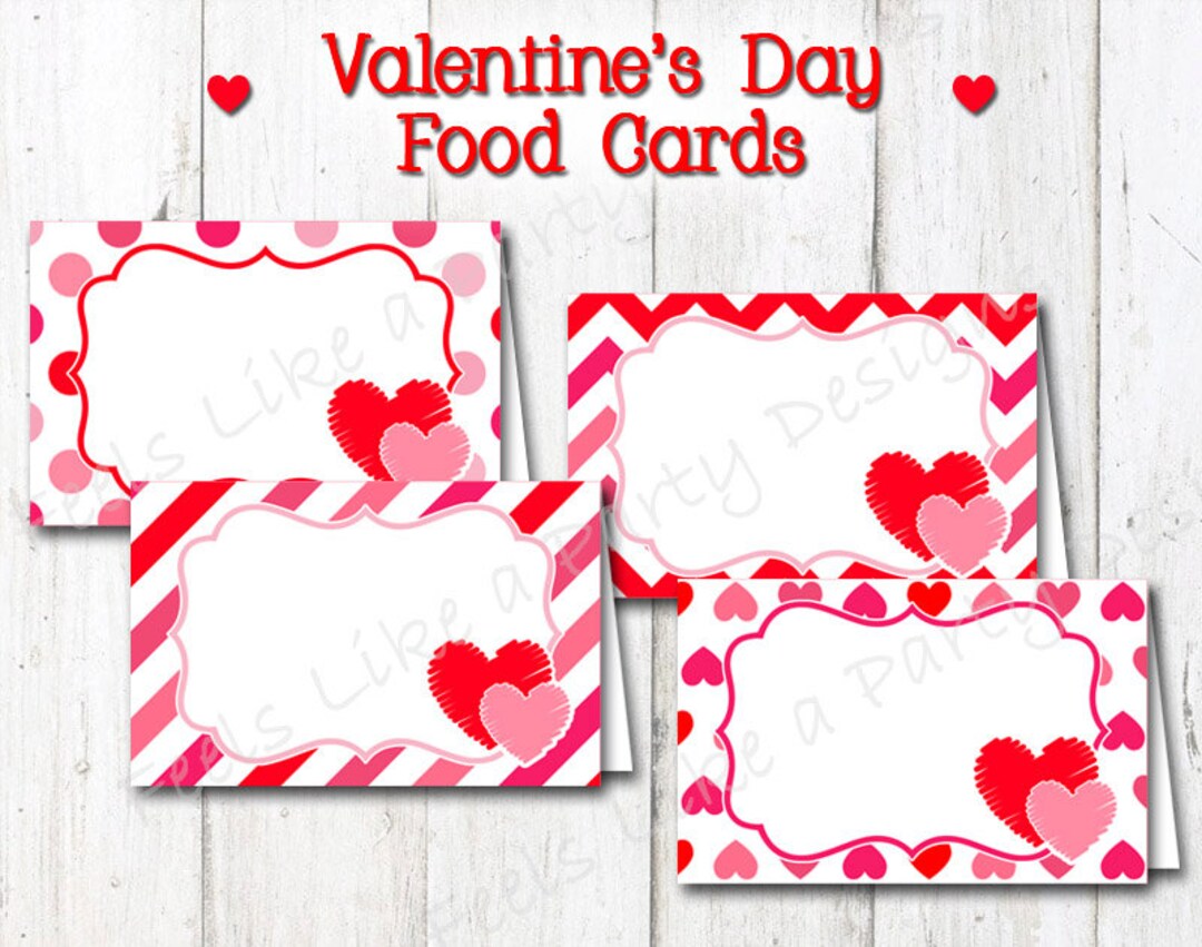 Valentine's Day Food Cards - Instant Download - Etsy
