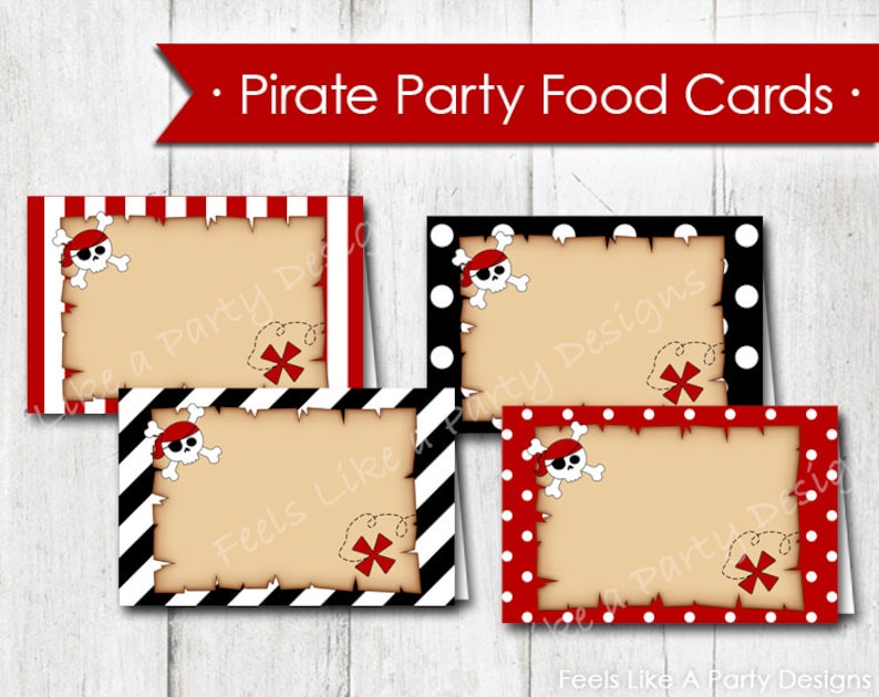 Pirate Food Cards Instant Download Pirate Food Tents - Etsy