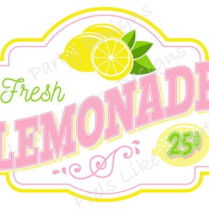 Lemonade Stand Sign - DIY Instant Download, Lemonade Banner, Lemonade ...