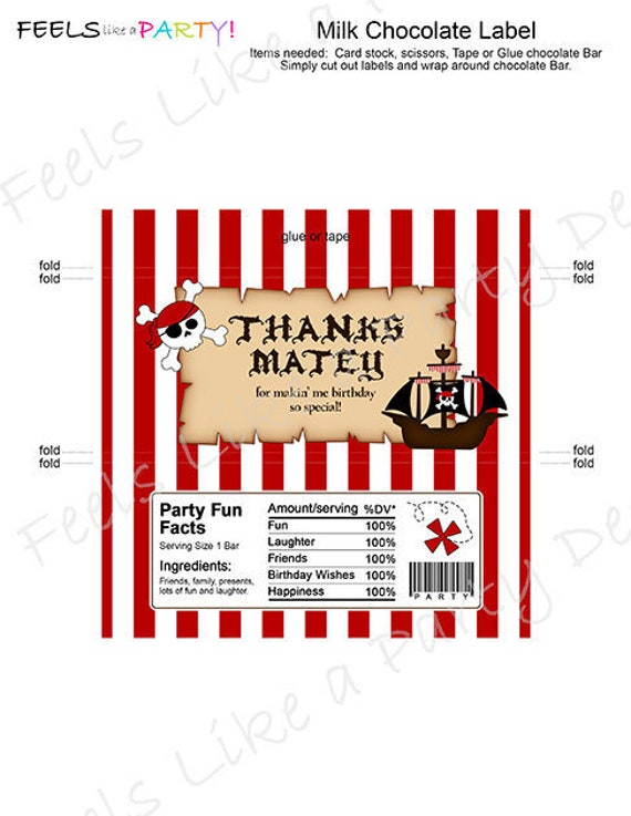 Printable Pirate Candy Bar Labels Pirates Of The Caribbean: Free