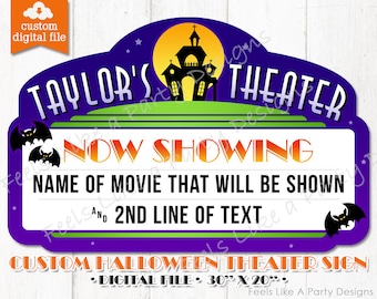 Custom Movie Theater Sign Digital Download DIY Printable - Etsy