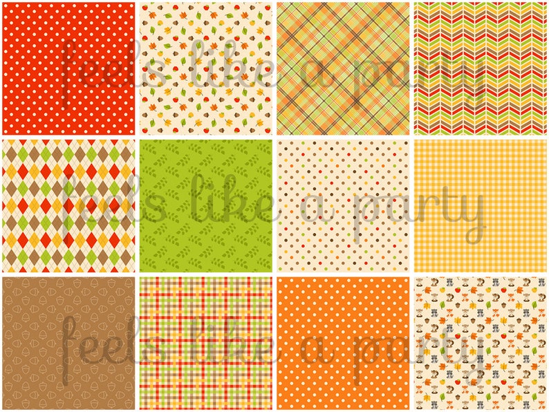 Woodland Digital Paper and Clip Art Fall Animals Digital - Etsy