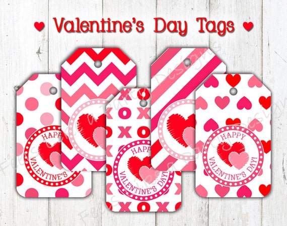 Valentine's Day Tags Instant Download | Etsy