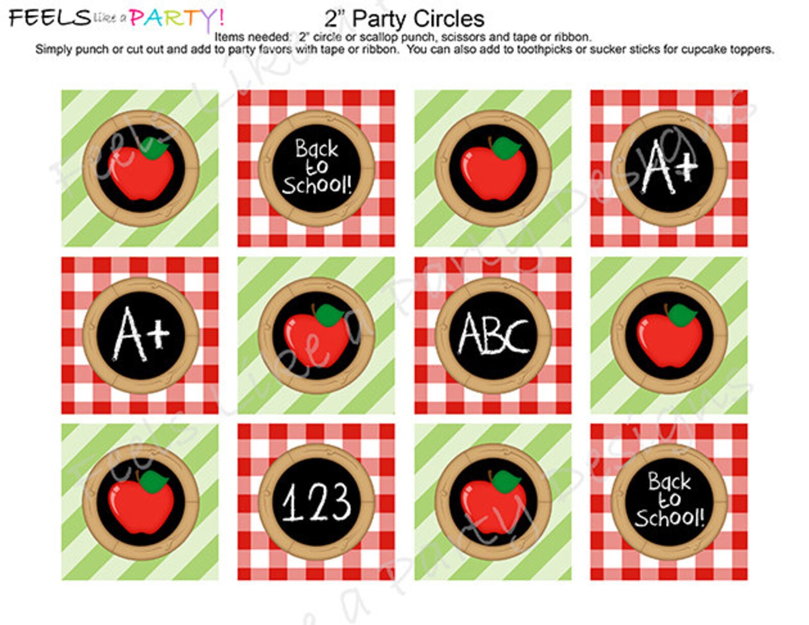 Back to School Cupcake Toppers Instant Download - Etsy