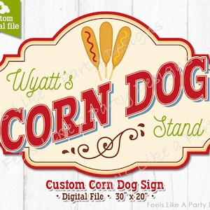 Custom Corn Dog Sign - Digital Download, DIY Printable Sign, Carnival ...