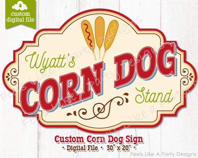 Custom Corn Dog Sign Digital Download DIY Printable Sign | Etsy