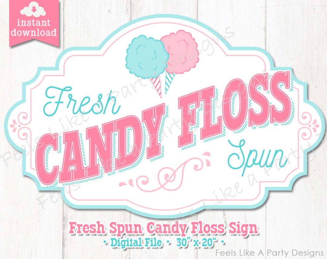 Candy Floss Sign - DIY Instant Download, Carnival Signs, Candy Floss ...