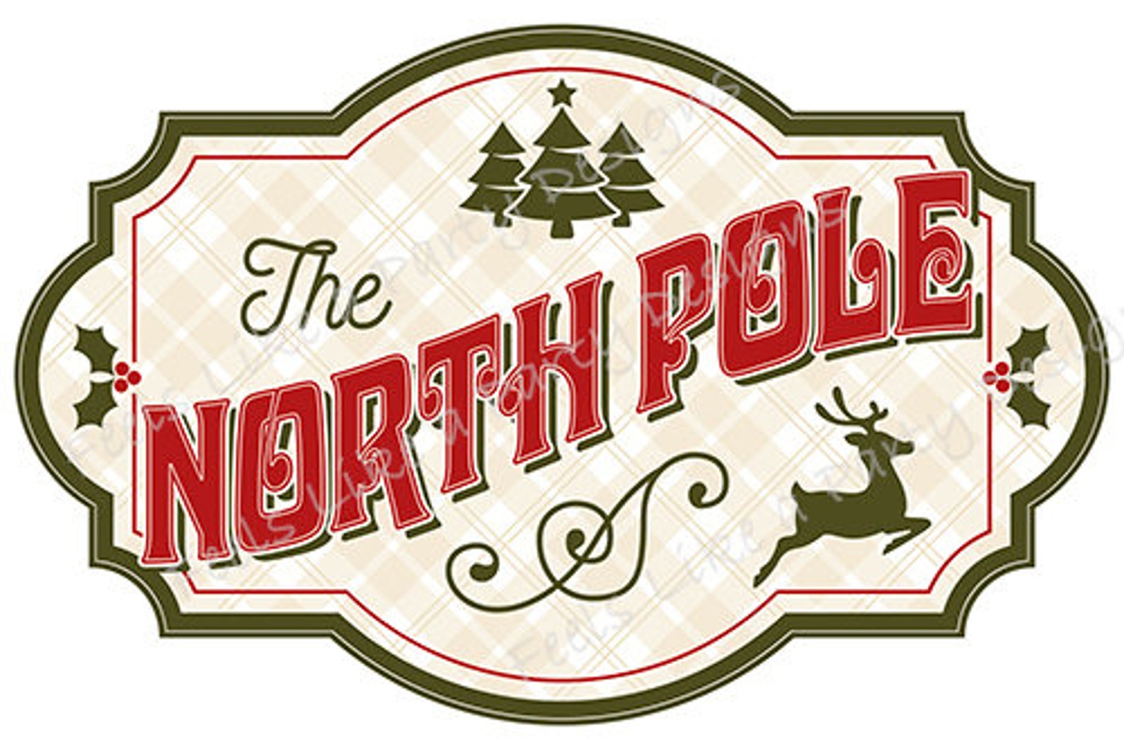 North Pole Sign DIY Instant Download - Etsy