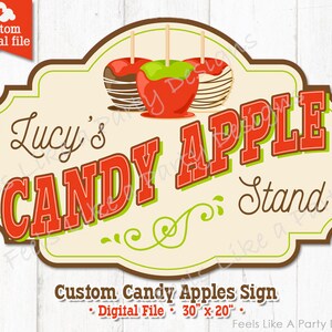 Custom Candy Apple Stand Sign - Digital Download, DIY Printable Sign ...