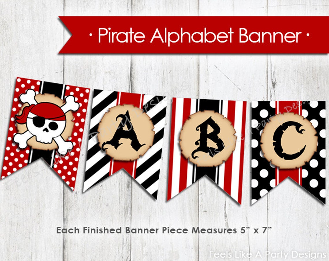 DIY Pirate FULL Alphabet Banner Instant Download - Etsy