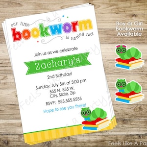 Boy Bookworm Thank You Bag Topper- Instant Download, Bookworm Party ...